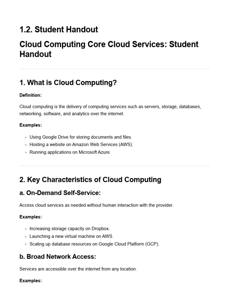 Introduction To Cloud Computing, Core Cloud Services | PDF | Cloud Computing | Microsoft Azure