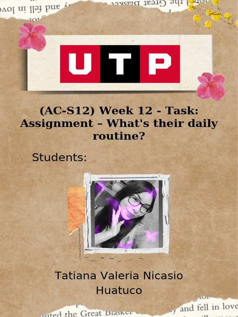 ? (AC-S12) Week 12 - Task Assignment - What's Their Daily Routine (PA6 ...