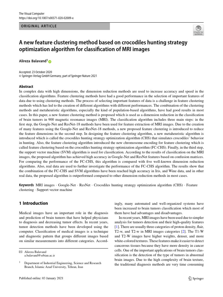 A New Feature Clusteringmethod Based On Crocodiles Hunting Strategy ...