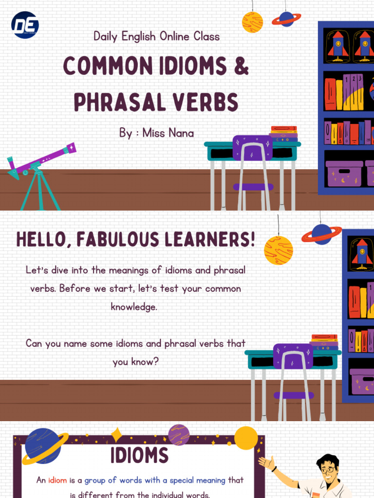 De English Class - Common Idioms & Phrasal Verbs | PDF