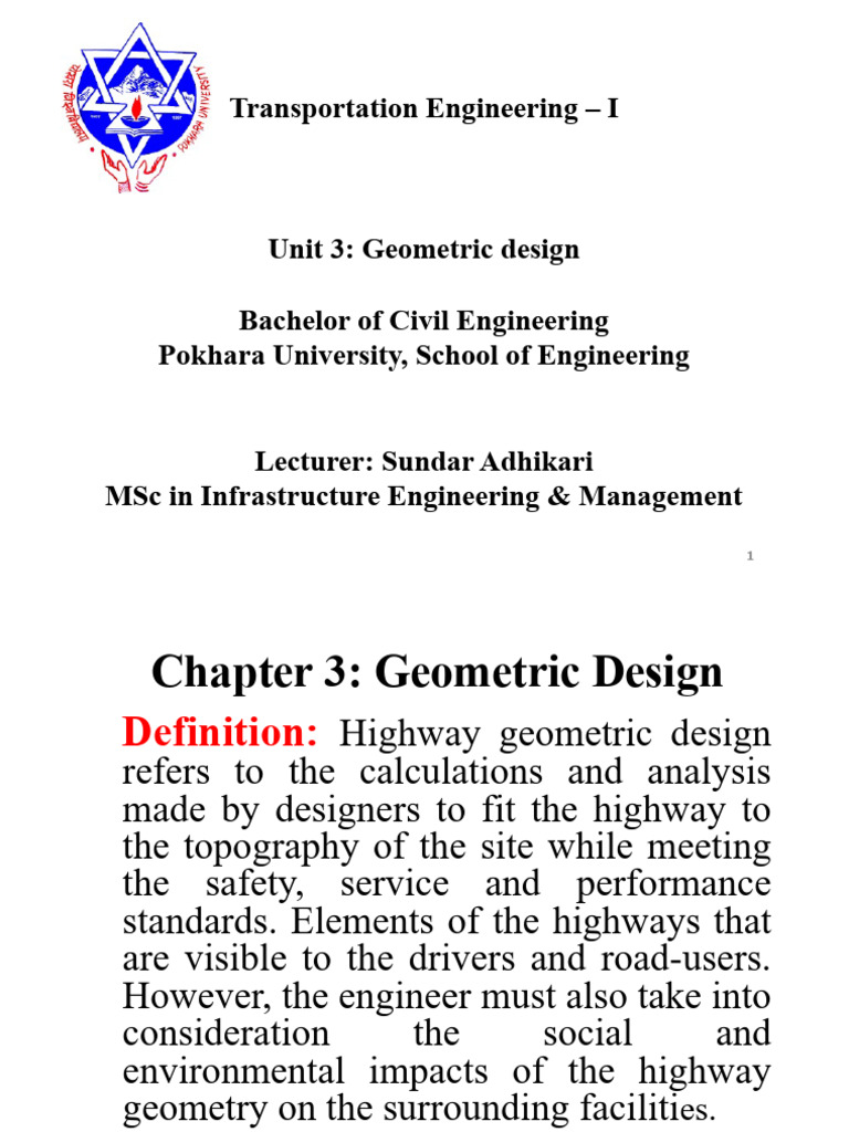 Chapter Three Geometric Design Compatibility Mode | PDF | Road | Sidewalk