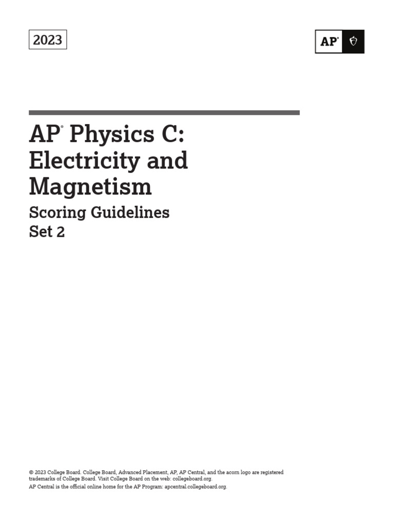 AP Physics C: Electricity & Magnetism 2023 Guidelines | PDF | Force | Slope
