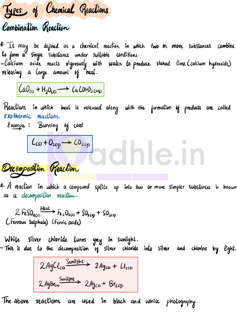 Padhle 10th - Chemical Reactions & Equations - Integrated PYQs - Extracted - 06141932 | PDF ...