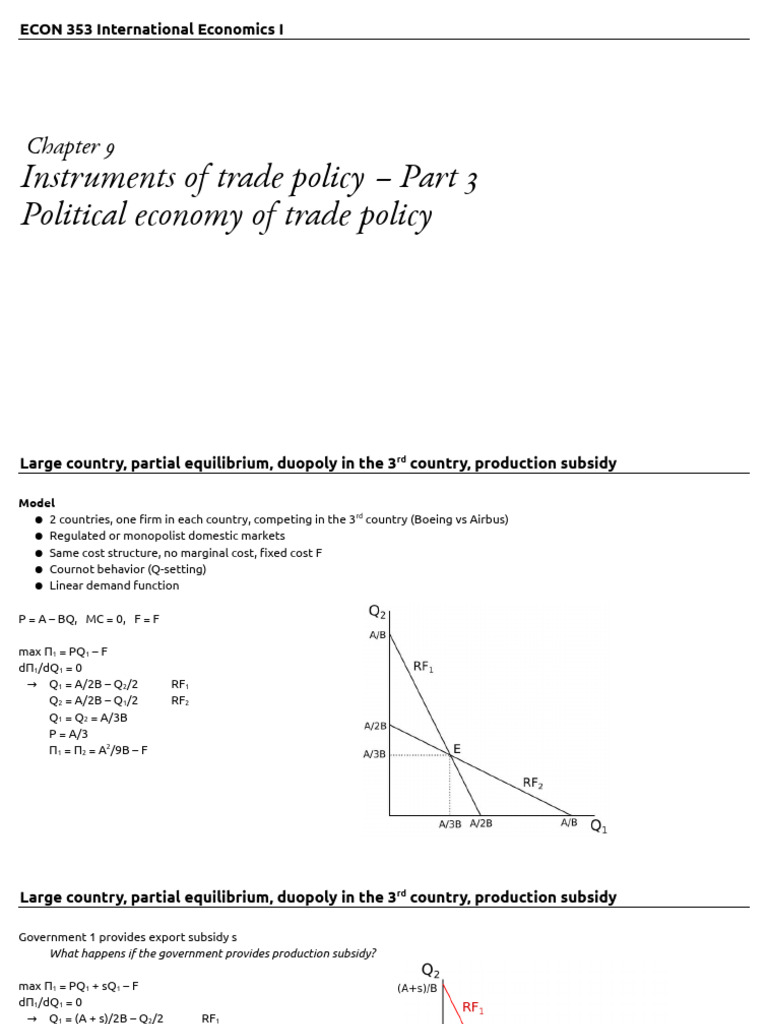09 Instruments of Trade Policy Part 3 | PDF | Tariff | Economic Equilibrium