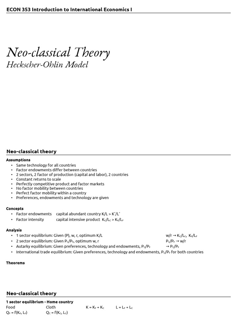 05 Neoclassical Theory | PDF | Labour Economics | Business Economics