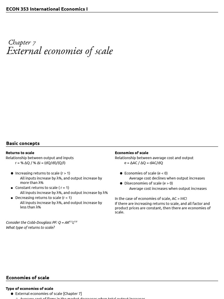 07 External Economies of Scale | PDF | Economies Of Scale | Average Cost