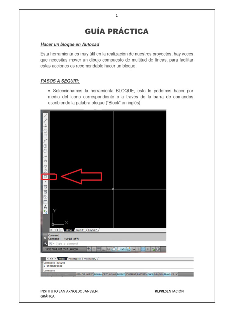 Guía Práctica Bloques Autocad | PDF