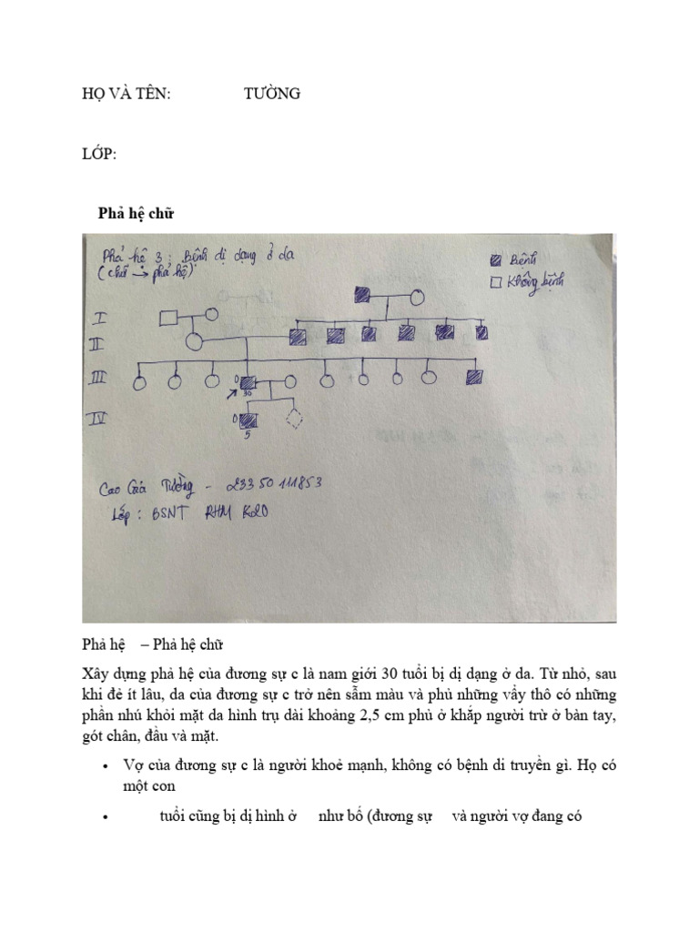 BTTH2 Phả Hệ - Cao Gia Tường | PDF