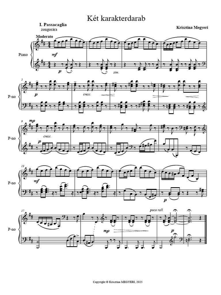 Krisztina Megyeri: Két Karakterdarab - Two Character Pieces | PDF