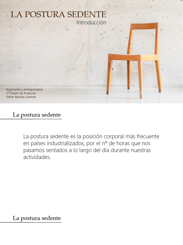 Postura Sedente y Ergonomía | PDF