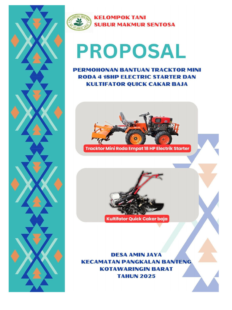 Proposal Cultivator Kelompok Tani Sms Amin Jaya | PDF