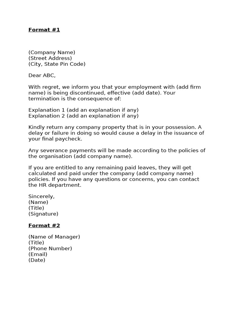 Format of The Required Exit and Confirmation Letters | PDF | Business