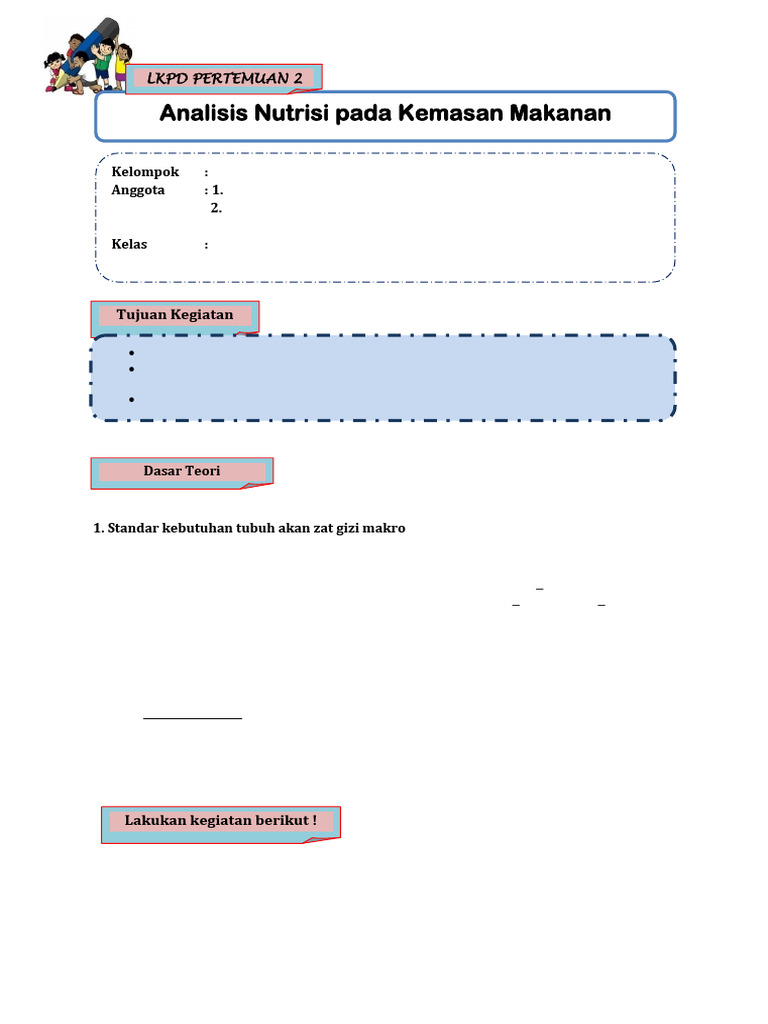 LKPD 6 Analisis Label Nutrisi | PDF