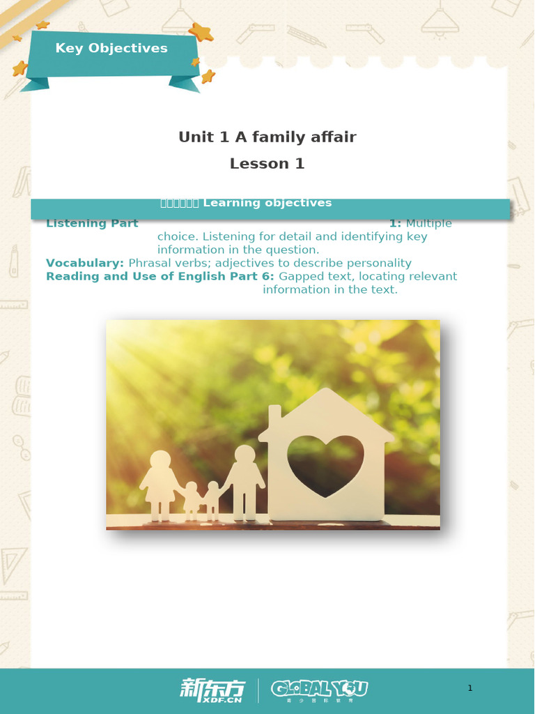 FCE U1 L1 Key Objectives | PDF | Question | English Language