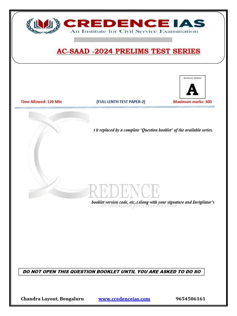 SAAD Model Paper for General Studies | PDF | Internal Rate Of Return ...