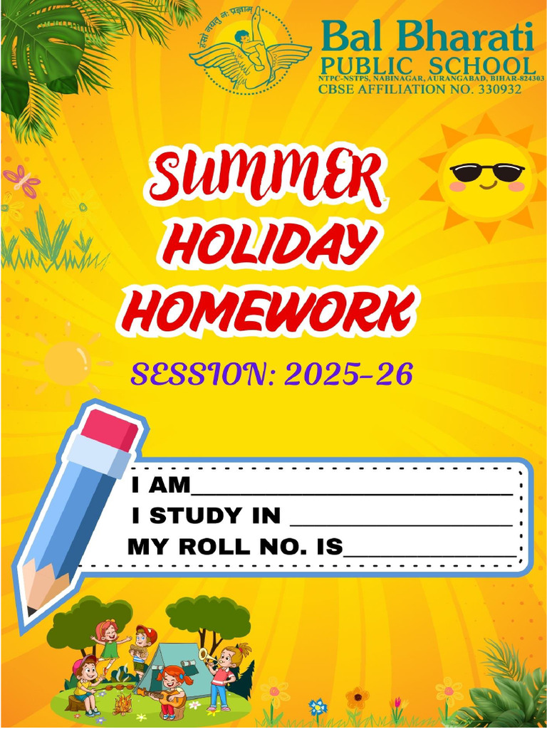 Summer Vacation Holiday Homework Class 3) | PDF | Shape