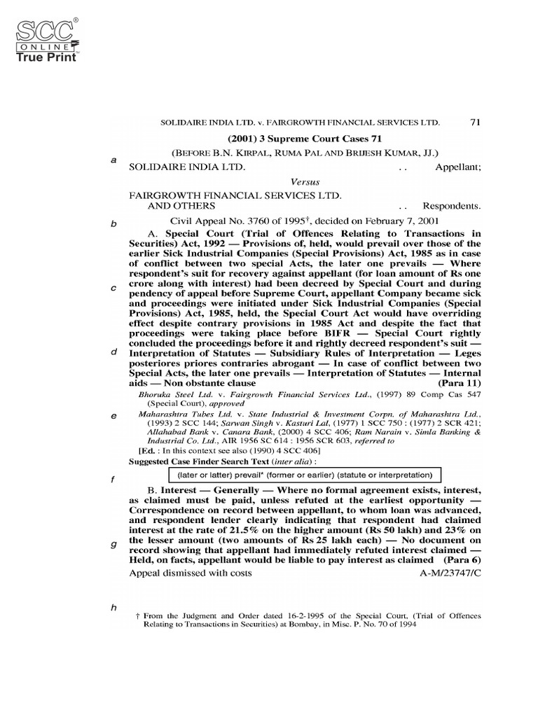 TP 2001 3 SCC 71 75 Shiju Indialawin 20250506 162038 1 5 | PDF | Supreme Court Of The United ...