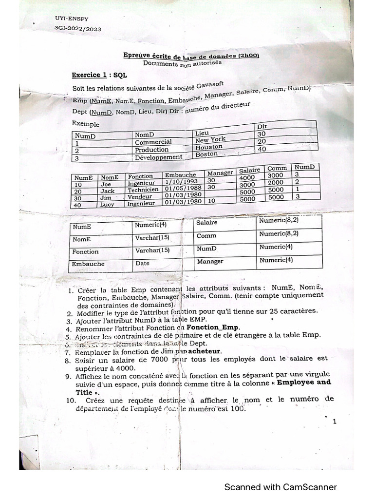 Correction SN BD 3GI 2022-2023 | PDF