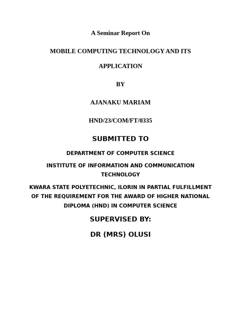 Mobile Computing Technology Overview | PDF | Mobile Computing | Computing