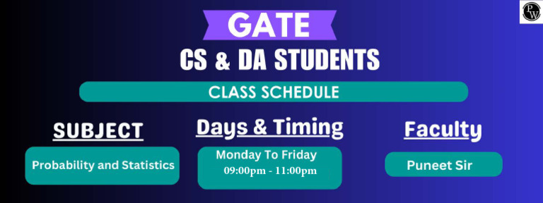 Class Schedule - Probability and Statistics | PDF