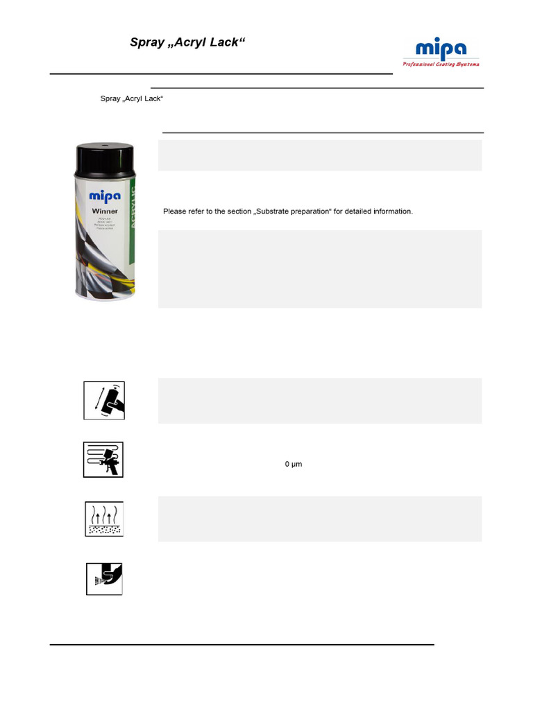 Mipa Winner-Spray Acryl-Lack en | PDF | Paint | Industrial Processes