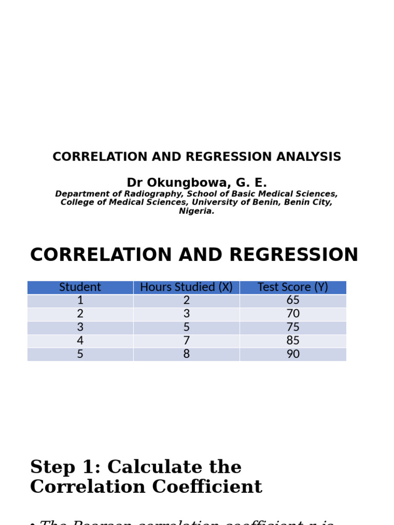 Correlation and Regression Analysis Lecture | PDF
