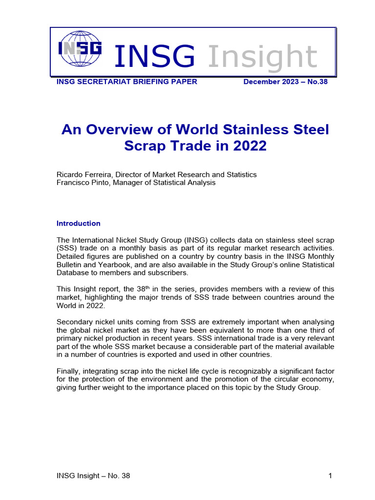 Overview of Stainless Steel Scrap Trade | PDF | Scrap | Steel