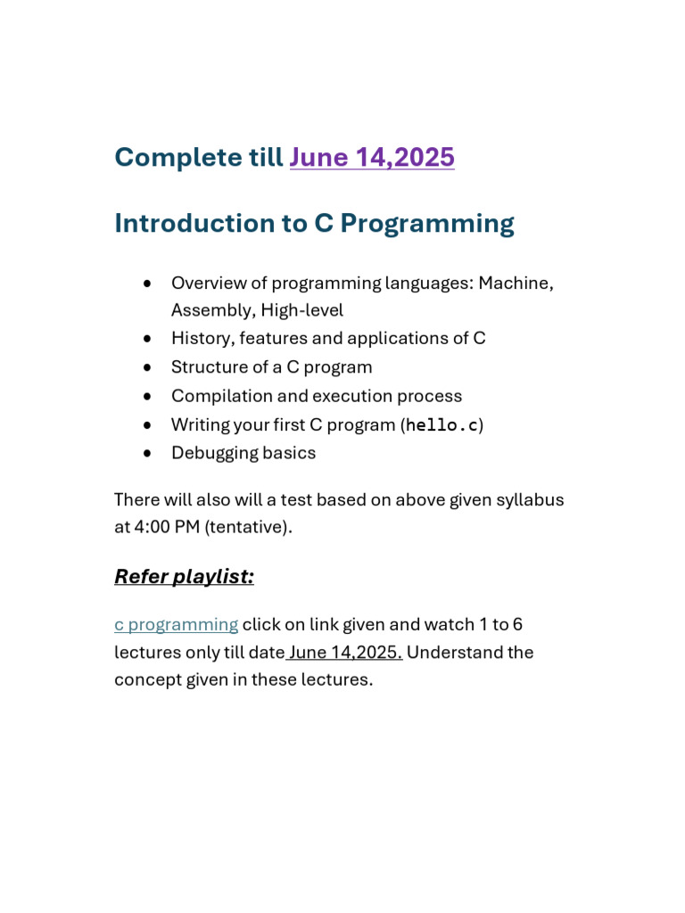 Introduction To C Programming | PDF