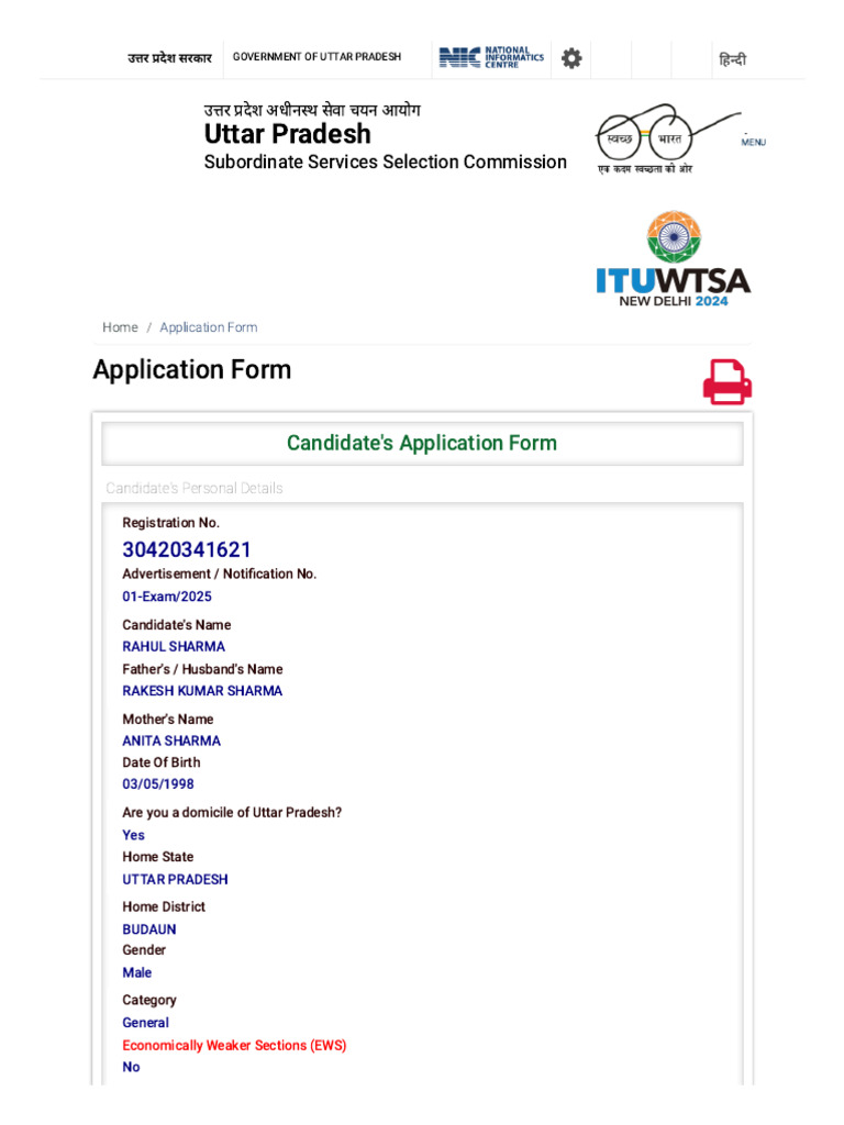 UP PET 2025 Application Details | PDF