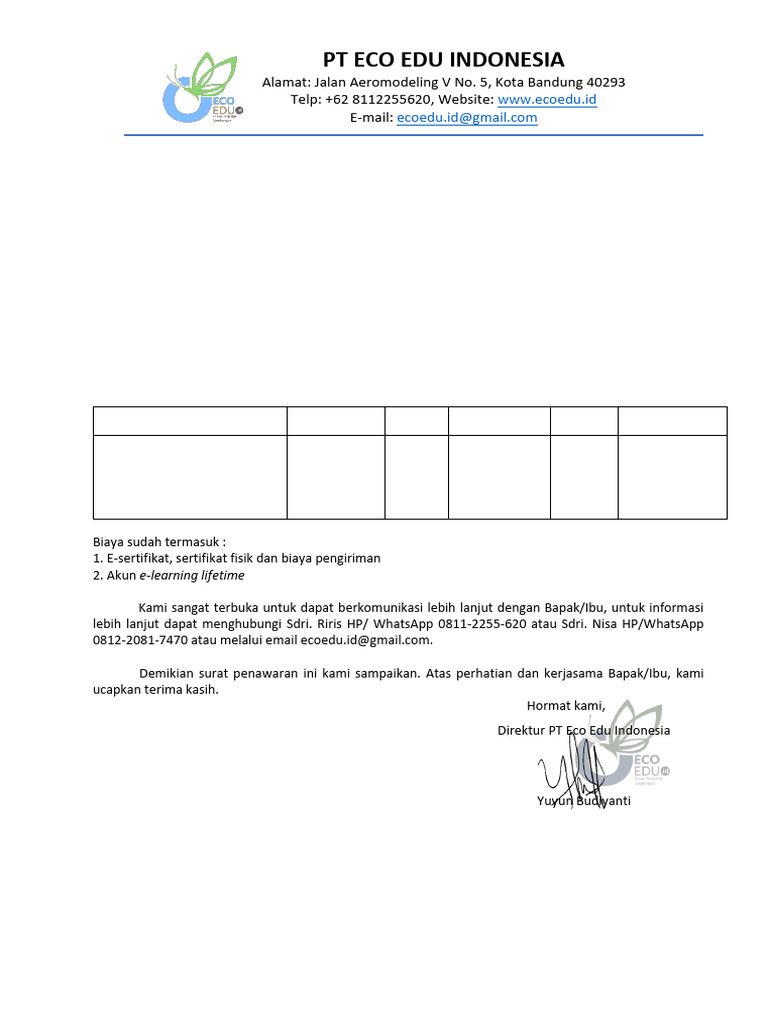 040 Surat Penawaran Pelatihan DDA G15 Kabupaten Konawe Selatan | PDF