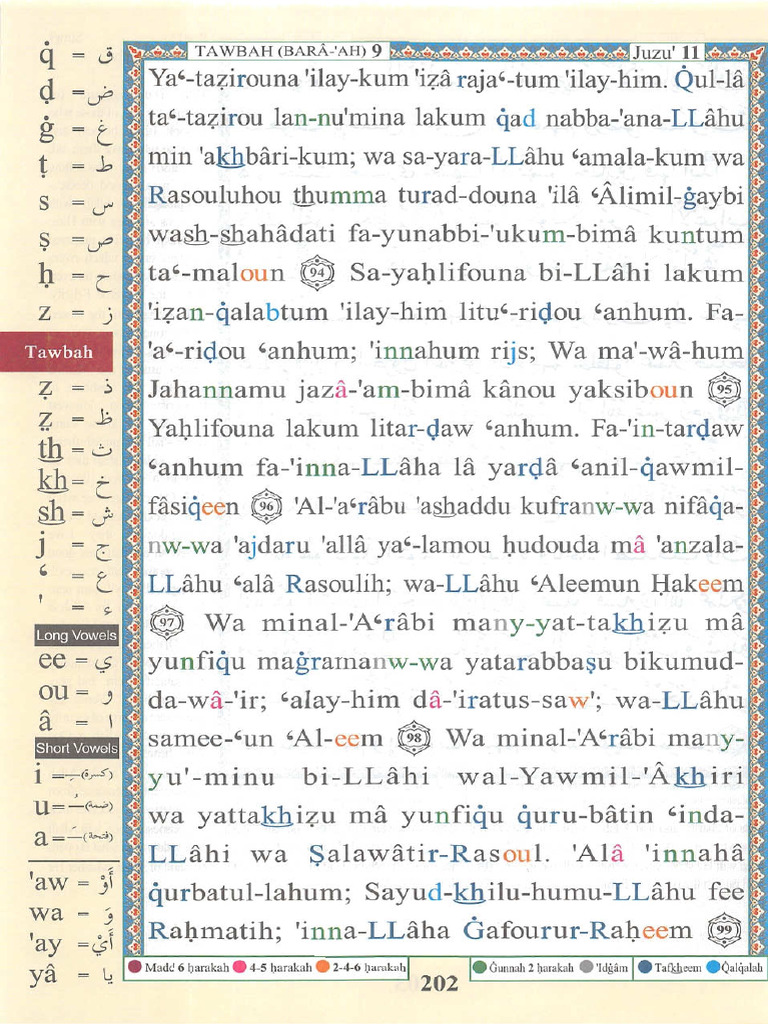 The Holy Quran Transliteration Juz 11 | PDF | Semitic Words And Phrases | Quran