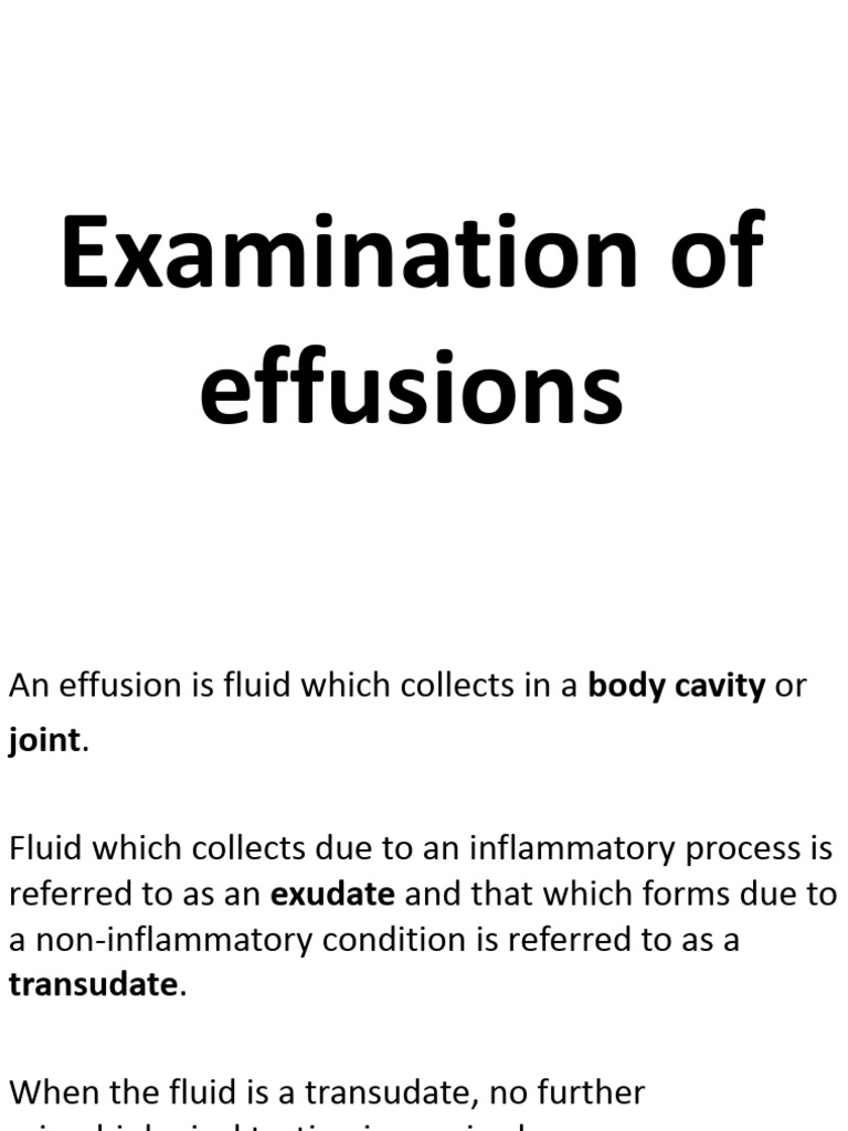 Understanding Body Effusions and Testing | PDF | Streptococcus | Pneumonia