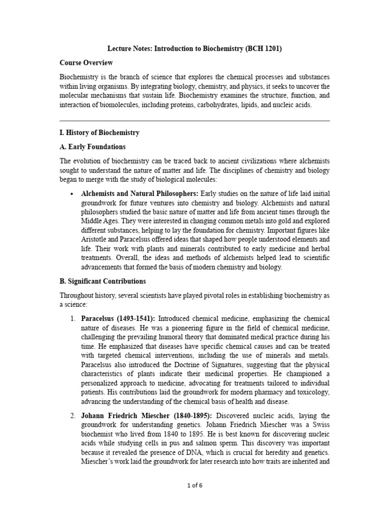 Introduction to Biochemistry Overview | PDF | Biochemistry | Chemistry