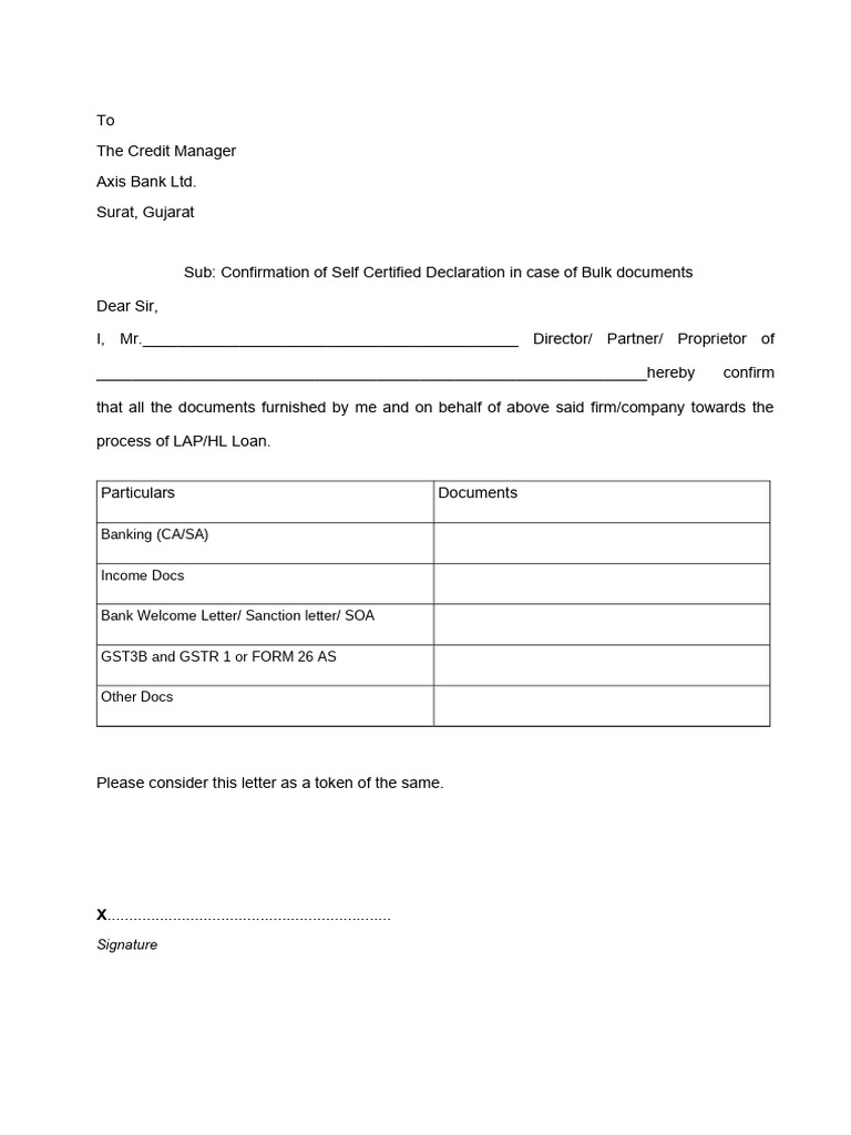 Self Attachedment Letter | PDF