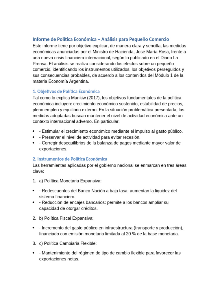 TP1 Economia Argentina Corregido Lichy v2 | PDF | Inflación | La política monetaria