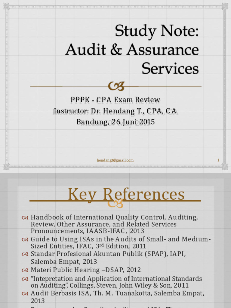 Study Note CPA - Audit Dan Jasa Asurans | PDF