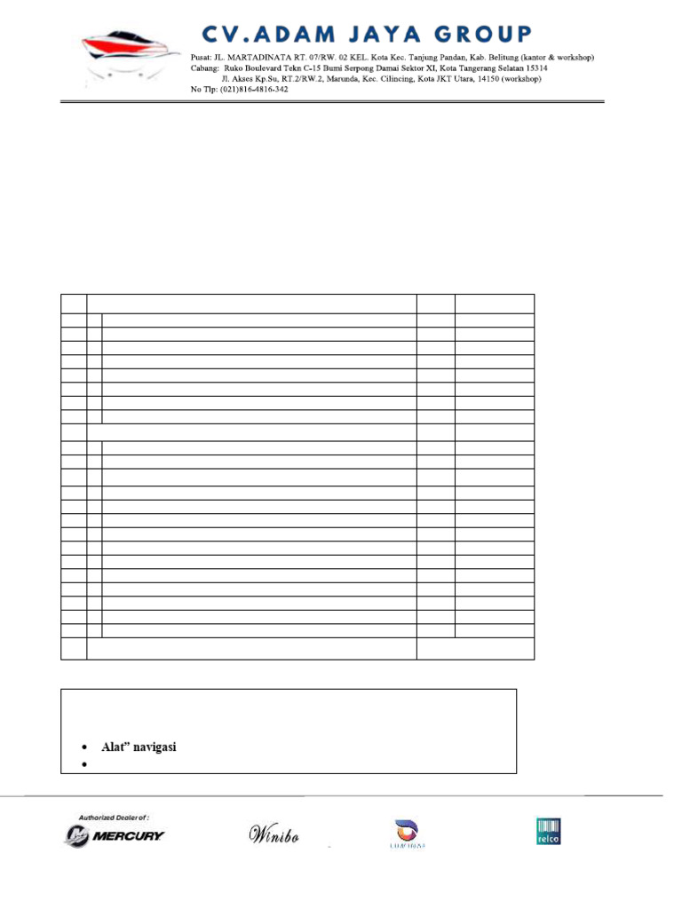 Penawaran Kapal 12x3m | PDF
