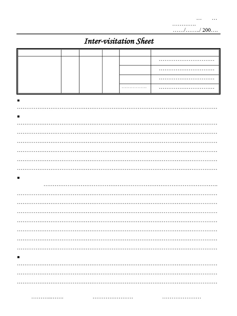 Inter-Visitation Report Template | PDF