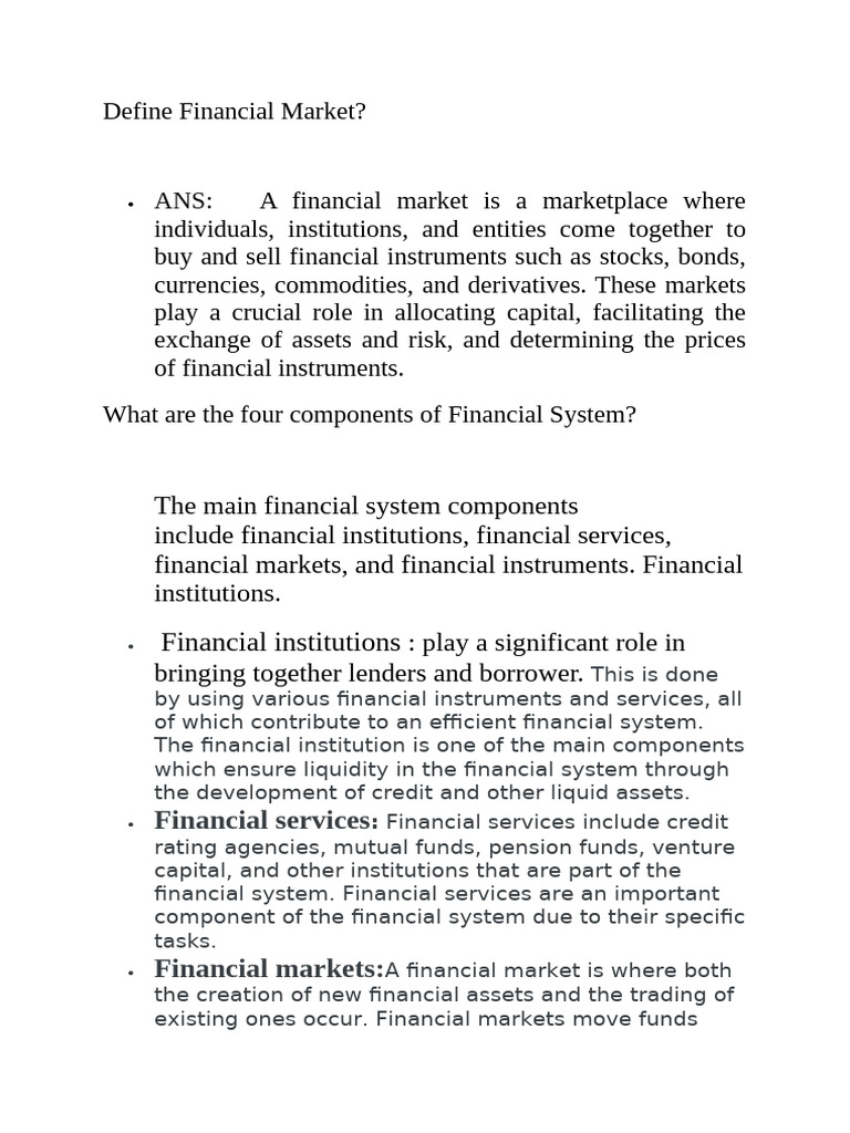 Understanding Financial Markets and Systems | PDF | Cost Of Living ...