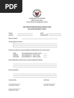 Job Order Accomplishment Report Template | PDF