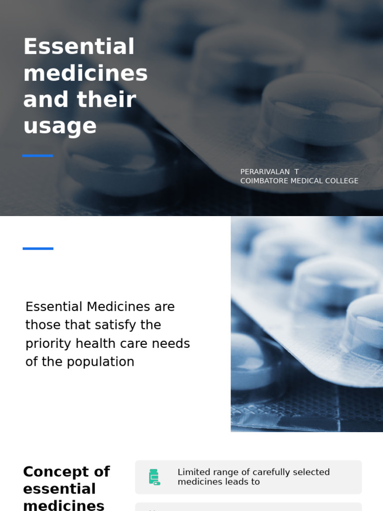 Essential Drugs | PDF | Medical Treatments | World Health Organization