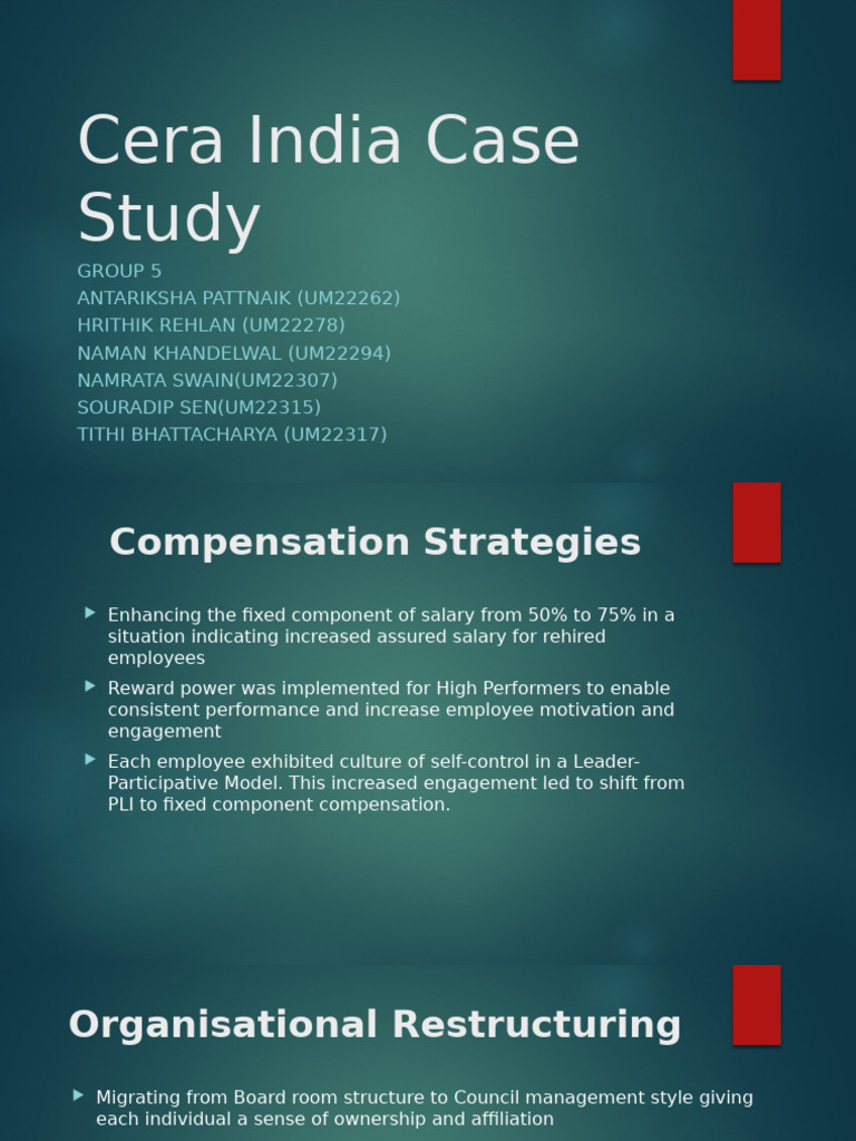 Cera India Case Study | PDF | Leadership | Organizational Behavior