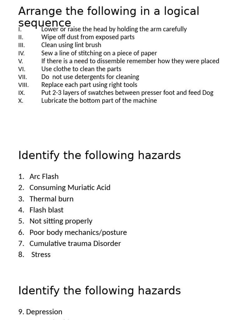 Arrange The Following in A Logical Sequence | PDF