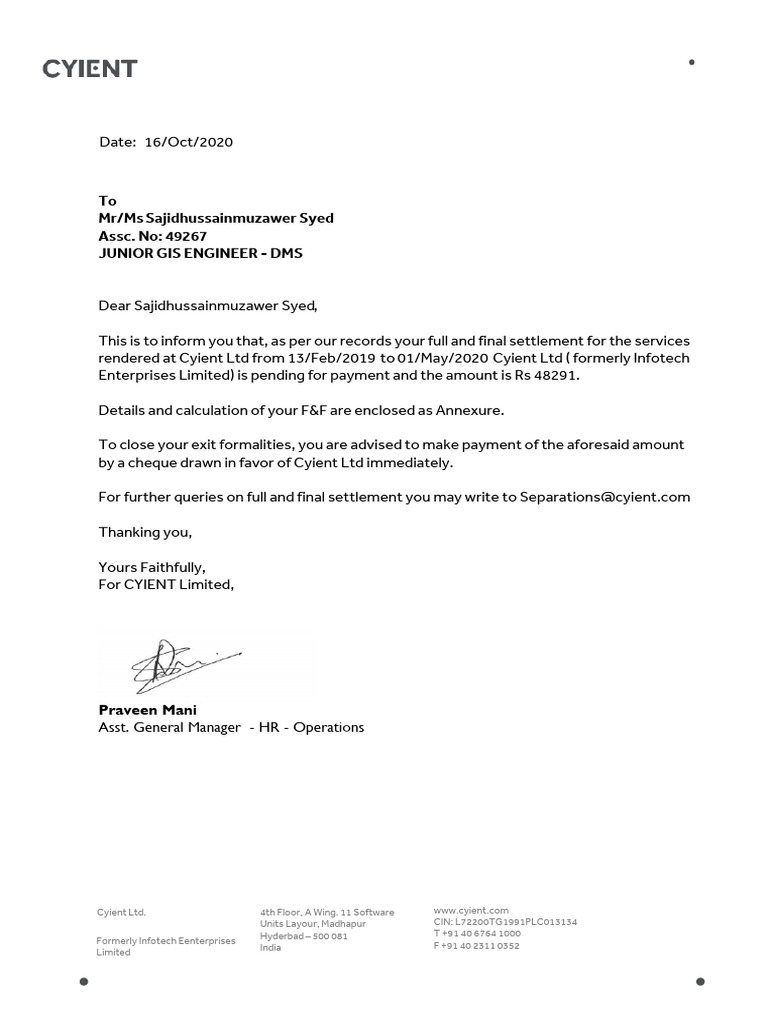 Recovery Letter 49267 | PDF