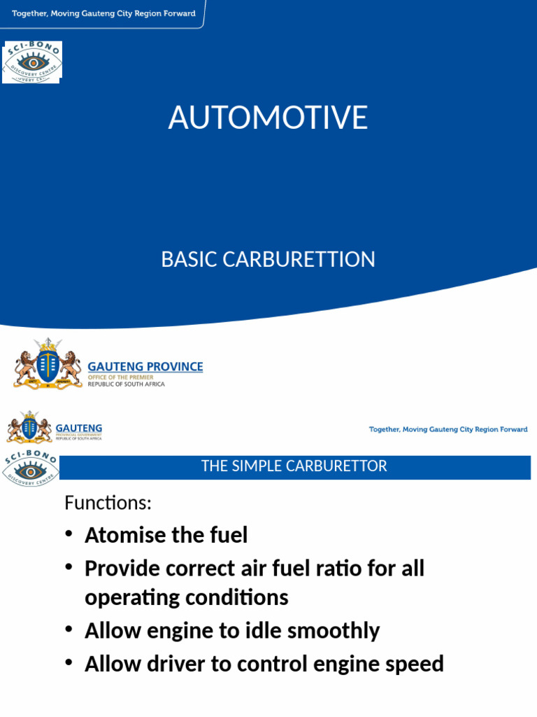 Power Points Automotive Lesson 13 Basic Carburettion | PDF | Carburetor ...