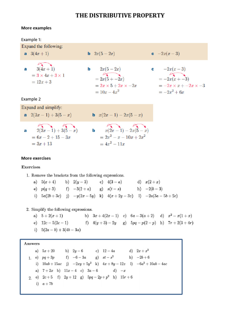 The Distributive Property | PDF