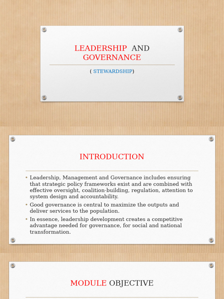 Leadership and Governance in Health Systems | PDF | Governance | Policy