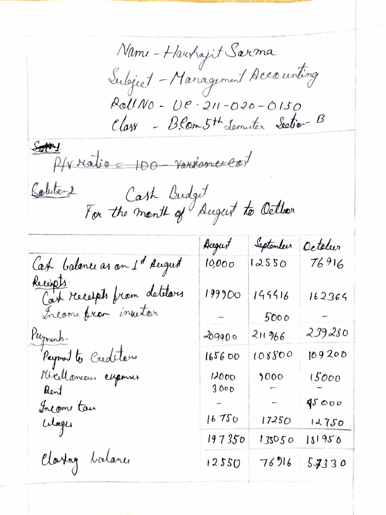 Management Accounting Assignment | PDF