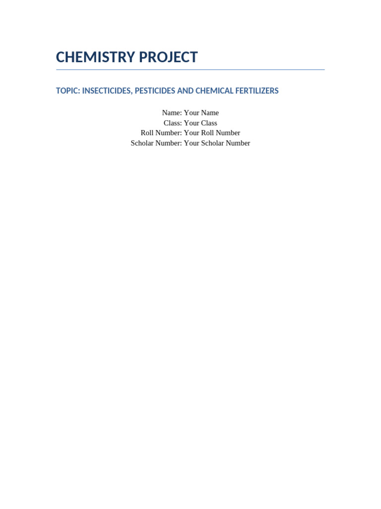 Chemistry Project Mixed Format | PDF | Pesticide | Agriculture
