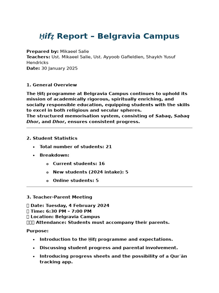 Hifth January Report 2025 | PDF